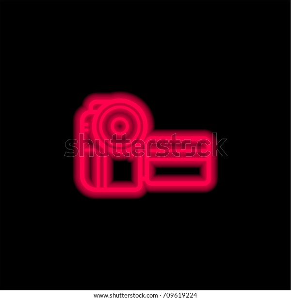 Camcorder Red Glowing Neon Ui Ux Stock Vector (Royalty Free) 709619224 ...