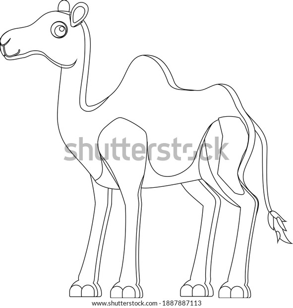 Camel Line Art Design Hand Drawing Stock Vector (Royalty Free ...
