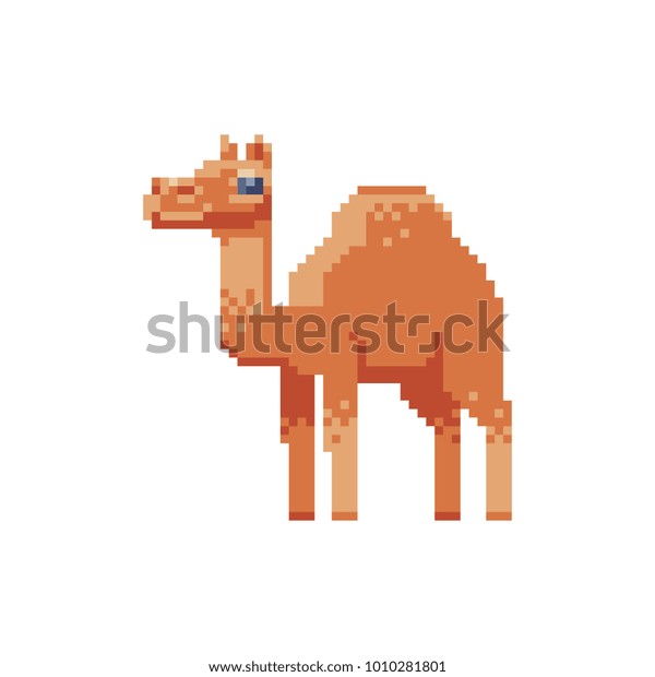 Camel Pixel Art Character Sticker Design Stock Vector (Royalty Free ...