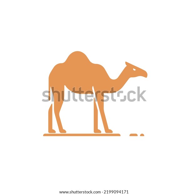 Camel Symbol Isolated On Background Outline Stock Vector (Royalty Free ...