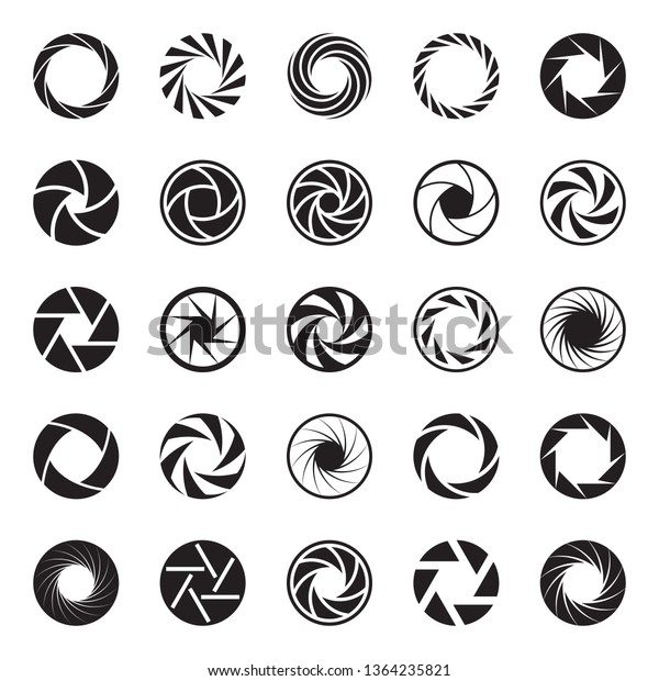 Camera Aperture Icons Shutter Icons Collection Stock Vector (Royalty ...