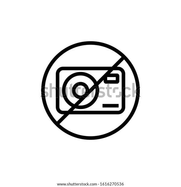 Camera Banned Icon Lineart Style Isolated Stock Vector (Royalty Free ...