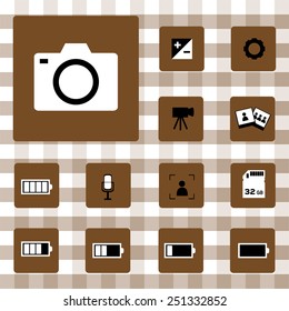 Camera Battery Icon Set Made Vector Stock Vector (Royalty Free ...