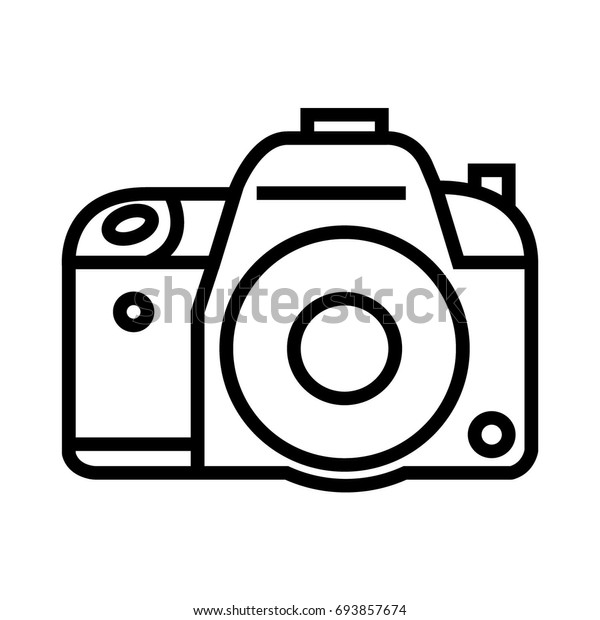 Camera Black White Outline Icon Stock Vector (Royalty Free) 693857674