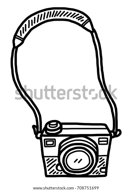 Camera Cartoon Vector Illustration Black White Stock Vector (Royalty ...