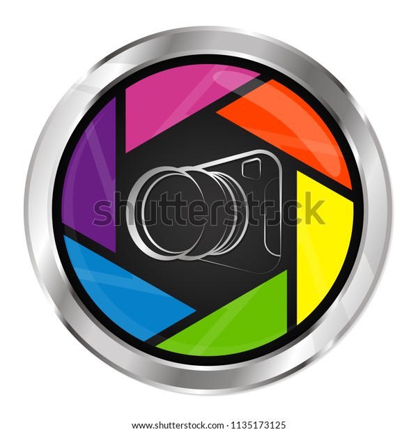 Camera Color Curtains Lens Unique Symbol Stock Vector (Royalty Free ...