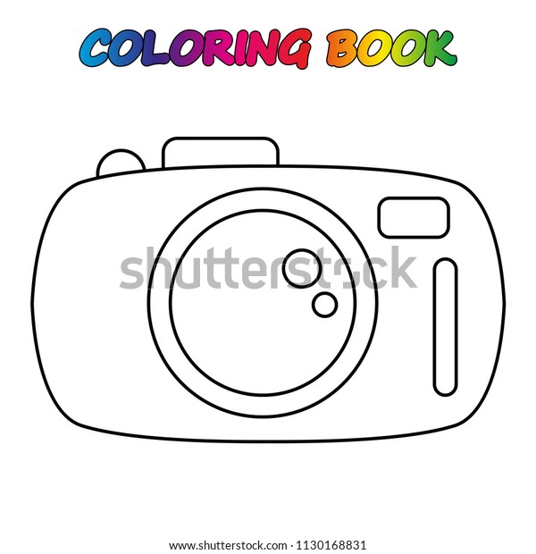 Camera Coloring Book Coloring Page Educate Stock Vector (Royalty Free ...