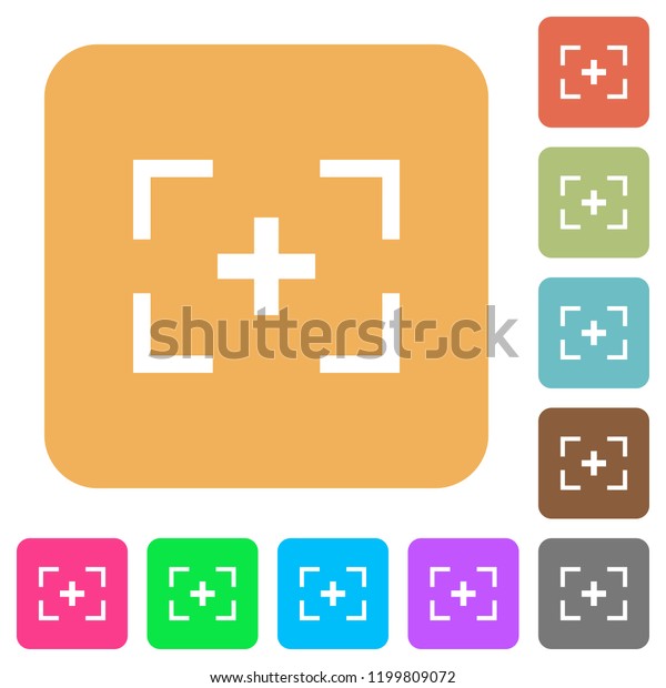 Camera Crosshairs Flat Icons On Rounded Stock Vector (Royalty Free ...