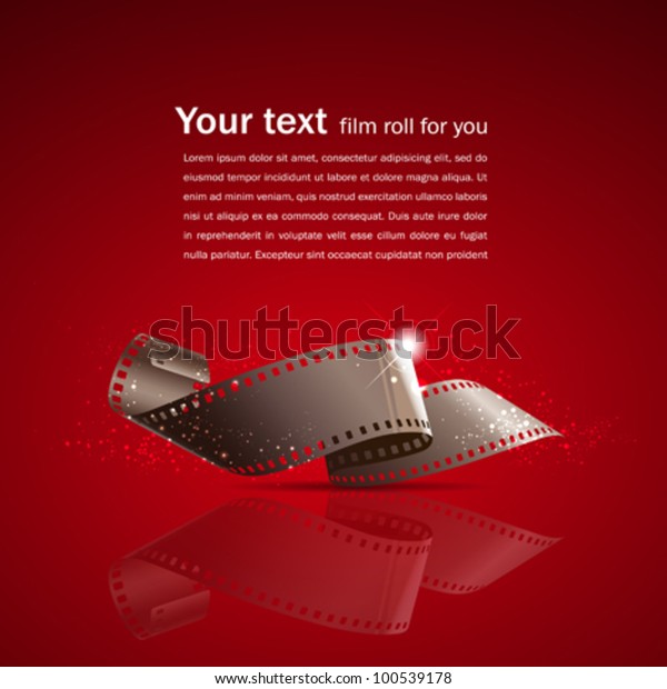 Camera Film Roll On Red Background Stock Vector (Royalty Free) 100539178