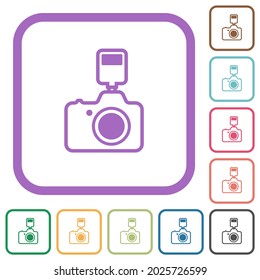 Camera Flash Outline Simple Icons Color Stock Vector (Royalty Free ...