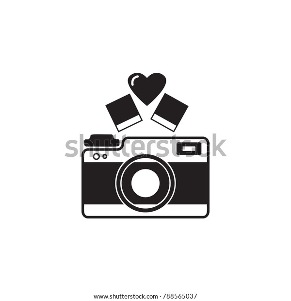 Camera Heart Icon Valentines Day Elements Stock Vector (Royalty Free ...