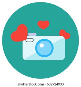 Camera Hearts Icons Flat Style On Stock Vector (Royalty Free) 632924930 ...