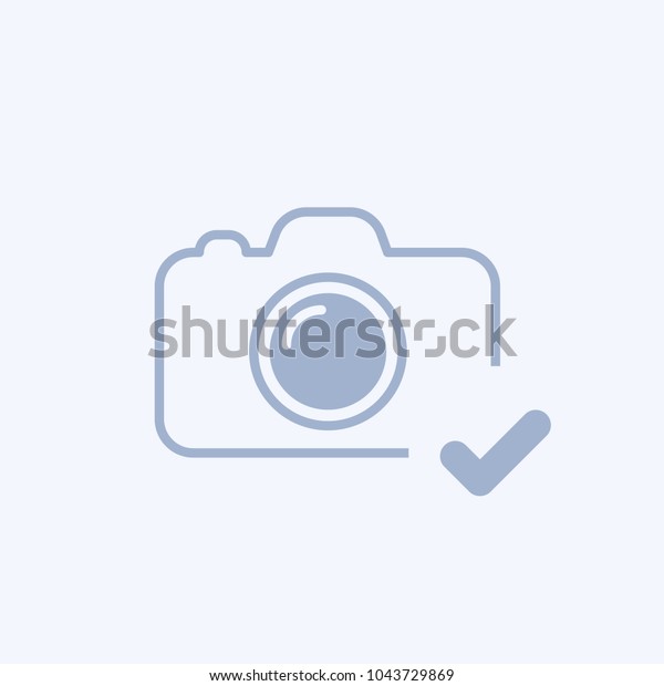 Camera Icon Check Sign Camera Icon Stock Vector (Royalty Free) 1043729869
