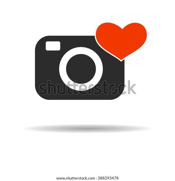 Camera Icon Heart Vector Illustration Stock Vector (Royalty Free ...