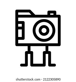 Camera Icon Line Style White Background Stock Vector (Royalty Free ...