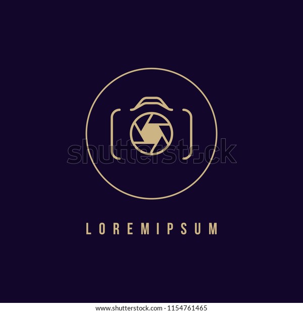 Camera icon, photography logo. Circle design, vector illustration