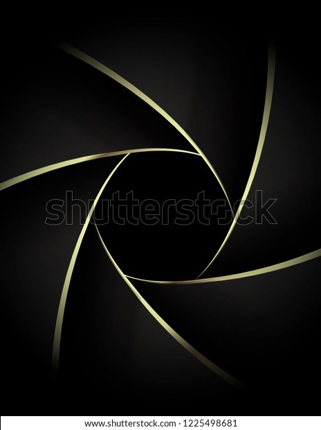 Camera Lens Close Golden Shutter Blades Stock Vector (Royalty Free ...
