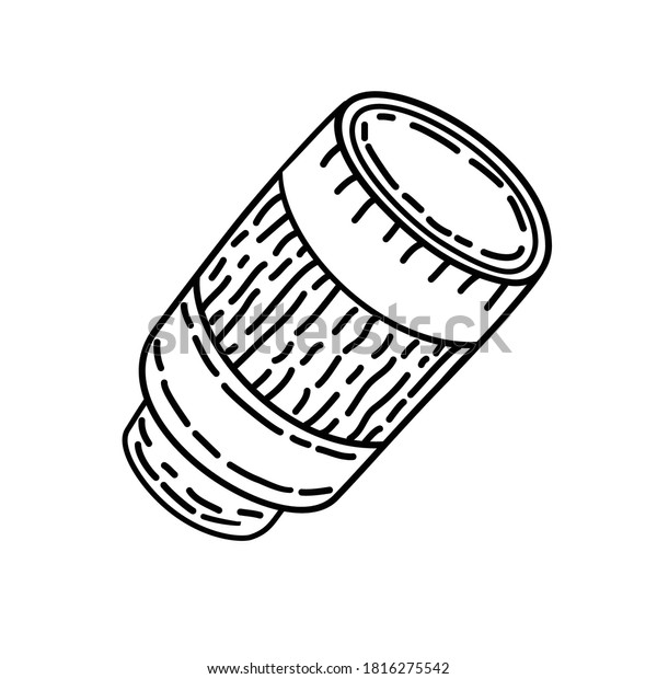 Camera Lens Icon Doodle Hand Drawn Stock Vector (Royalty Free ...