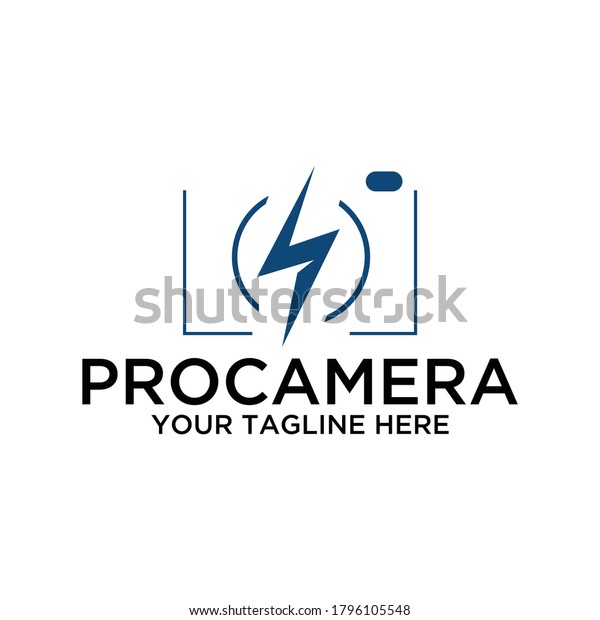 Camera Lightning Logo Photographic Logo Storm Stock Vector (Royalty ...