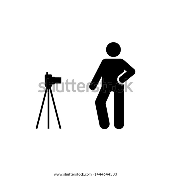 Camera Man Pose Picture Pictogram Icon Stock Vector (Royalty Free ...