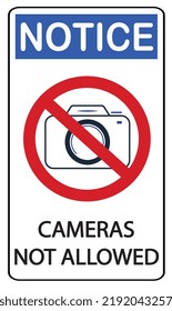 Camera Not Allowed Notice Sign Stock Vector (Royalty Free) 2192043257 ...