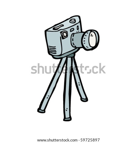 Camera On Tripod Cartoon Stock Vector (Royalty Free) 59725897 ...