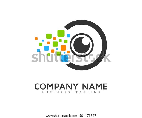 Camera Pixel Eye Logo Design Template Stock Vector (Royalty Free ...