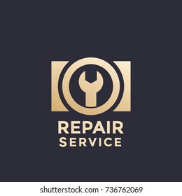 Camera Repair Service Vector Logo Template: vector de stock (libre de ...