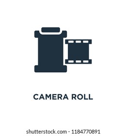 Camera Roll Icon Black Filled Vector Stock Vector (Royalty Free ...