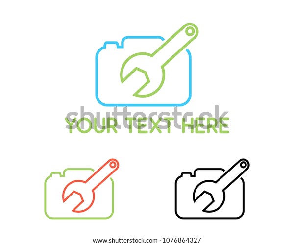 Camera Service Logo Design Illustration Simple Stock Vector (Royalty ...