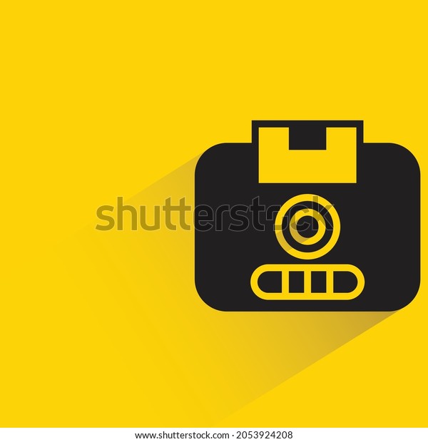 Camera Shadow On Yellow Background Stock Vector (Royalty Free ...
