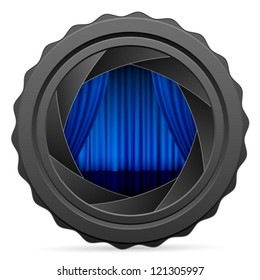 Camera Shutter Curtain On White Background Stock Vector (Royalty Free ...