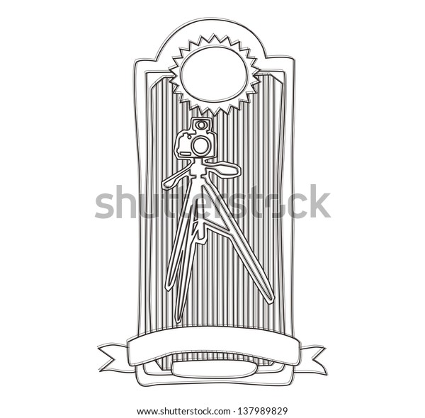Camera Single Lens Hand Drawn Tripod Stock Vector (Royalty Free ...