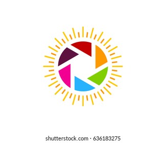 Camera Sun Icon Logo Design Element Stock Vector (Royalty Free ...