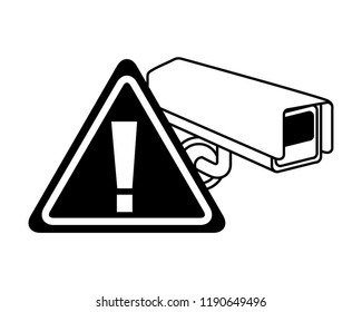 Camera Surveillance Warning Alert Sign Stock Vector (Royalty Free ...