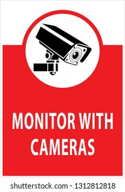 Camera Surveillance Warning Sign Stock Vector (Royalty Free) 1312812818 ...