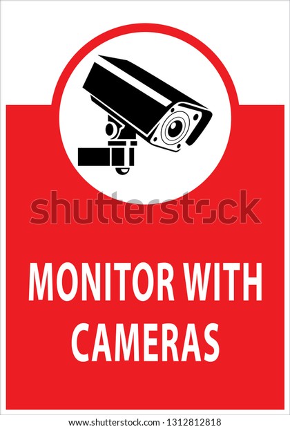 Camera Surveillance Warning Sign Stock Vector (Royalty Free) 1312812818 ...