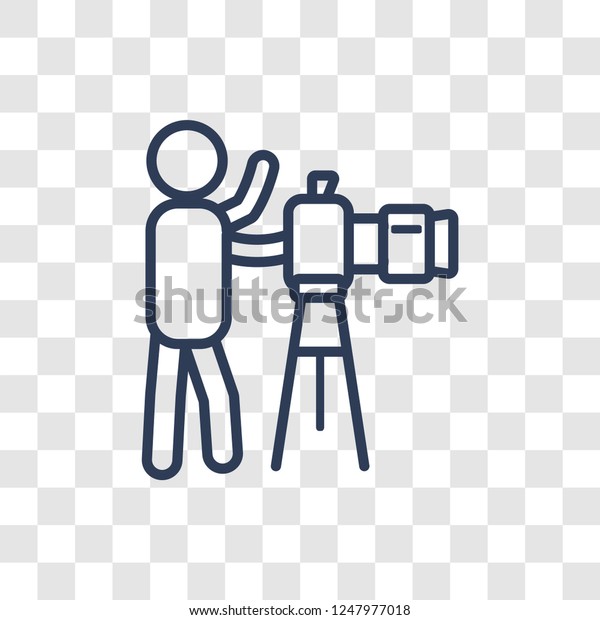 Cameraman Icon Trendy Linear Cameraman Logo Stock Vector (Royalty Free ...