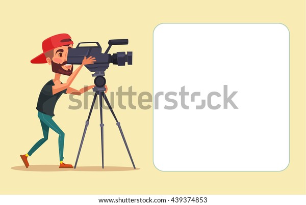 Cameraman Movie Camera Vector Flat Cartoon Stock Vector (Royalty Free ...