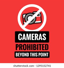 Cameras Prohibited Beyond This Point Vector Stock Vector (Royalty Free ...