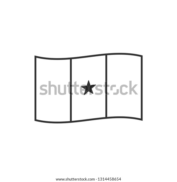 Cameroon Flag Icon Black Outline Flat: vector de stock (libre de ...