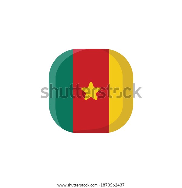 Cameroon Icon National Flag Square Symbol Stock Vector (Royalty Free ...