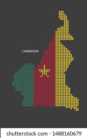 Cameroon Map Design Flag Square Black Stock Vector (Royalty Free ...