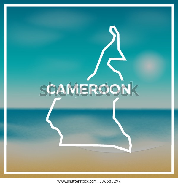 Cameroon Map Summer Poster Cameroon Map Stock Vector (Royalty Free ...