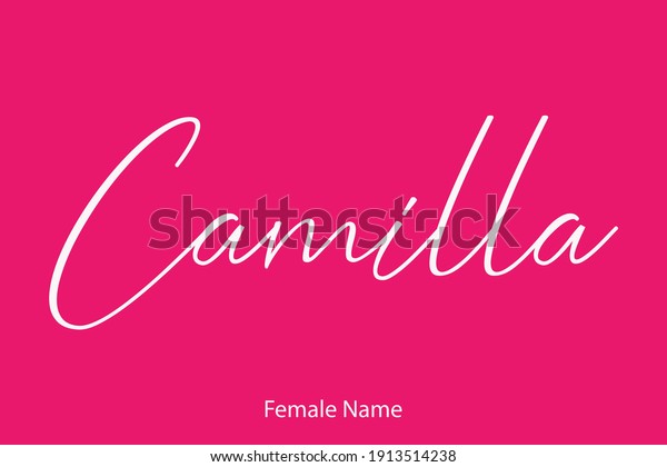 Camilla Womans Name Typescript Handwritten Lettering: เวกเตอร์สต็อก ...