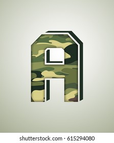 Camo Number Characters Typeset Detailed Vector Stock Vector (Royalty ...