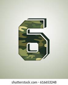 Camo Number Characters Typeset Detailed Vector Stock Vector (Royalty ...