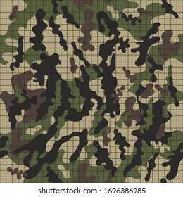 Camouflage Classic Seamless Pattern Line Grid Stock Vector (Royalty ...