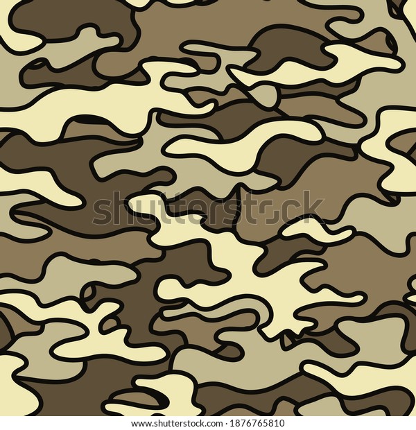 Camouflage Outline Spots Seamless Pattern Abstract Stock Vector ...