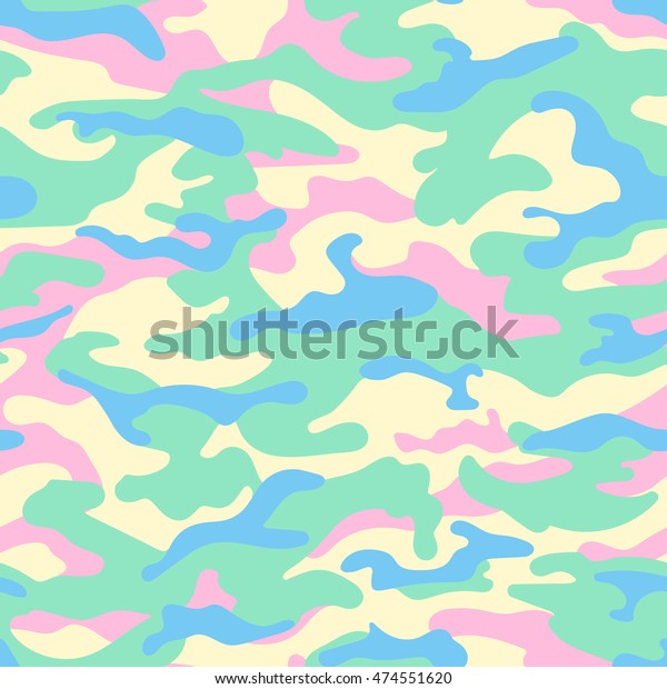 Camouflage Seamless Pattern Pastel Colors Vector Stock Vector (Royalty ...